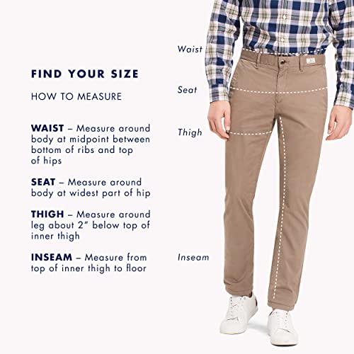Tommy Hilfiger mens Big and Tall Classic Fit Stretch Chino Casual Pants, Bright White, 44W x 32L US