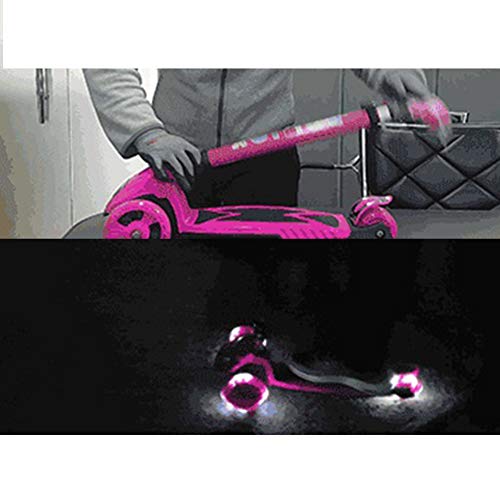 Rollick Scooter Kickboard - Mini Deluxe LED 3-Wheeled, Lean-to-Steer for Preschool Kids with LED Light-up Wheels, Ages 2-5 Pink (Pink)