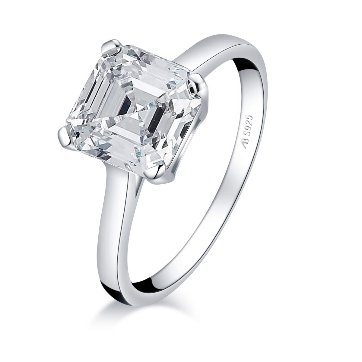 YUNKAI Engagement Ring for Women, 925 Sterling Silver Cubic Zirconia Wedding Ring Christmas Gift