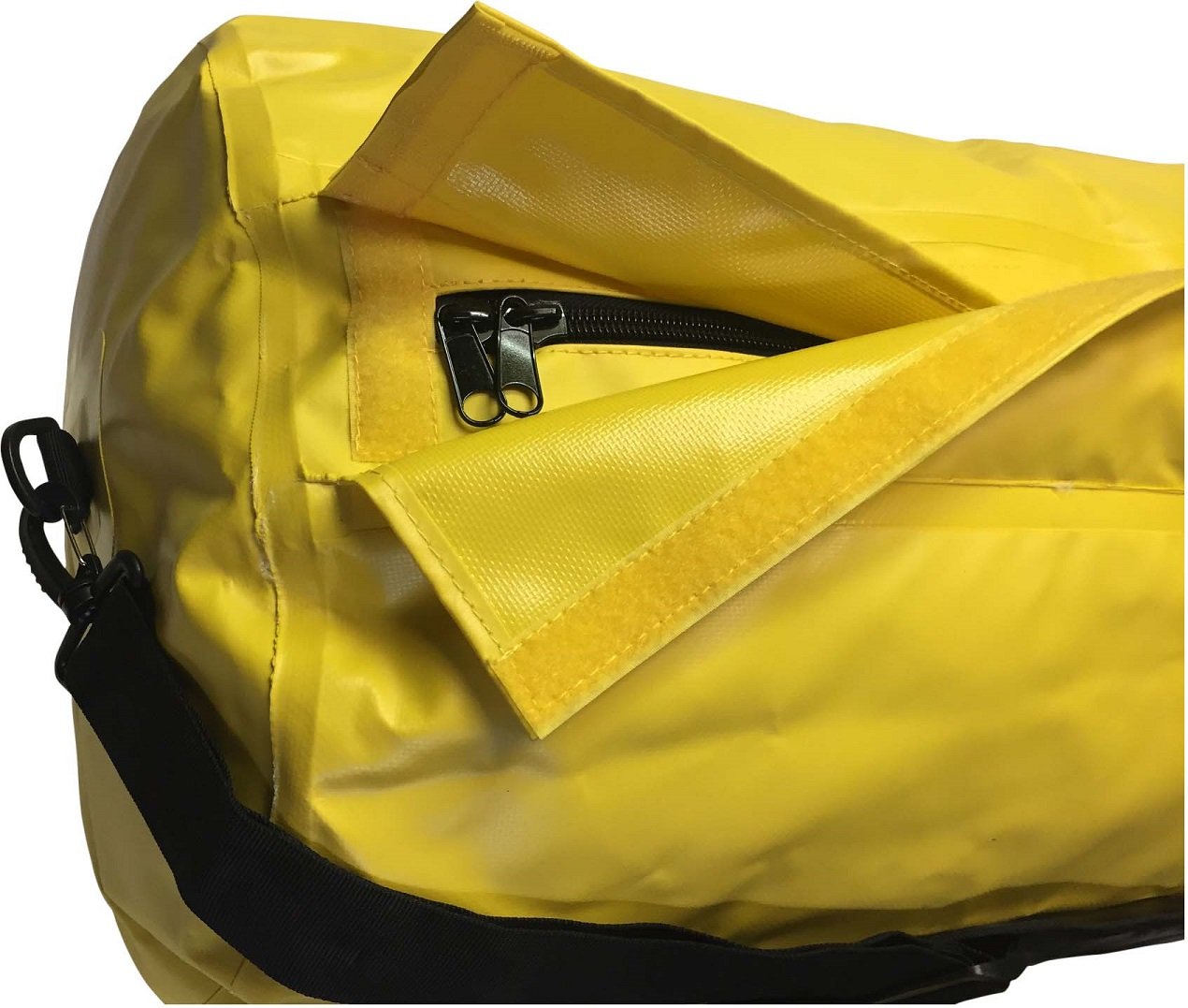 Waterproof Dry Duffel Offshore Gear Bag 70L Heavy 25 Gauge Vinyl | Welded Seam| Carry Handles, Shoulder Strap (Yellow)