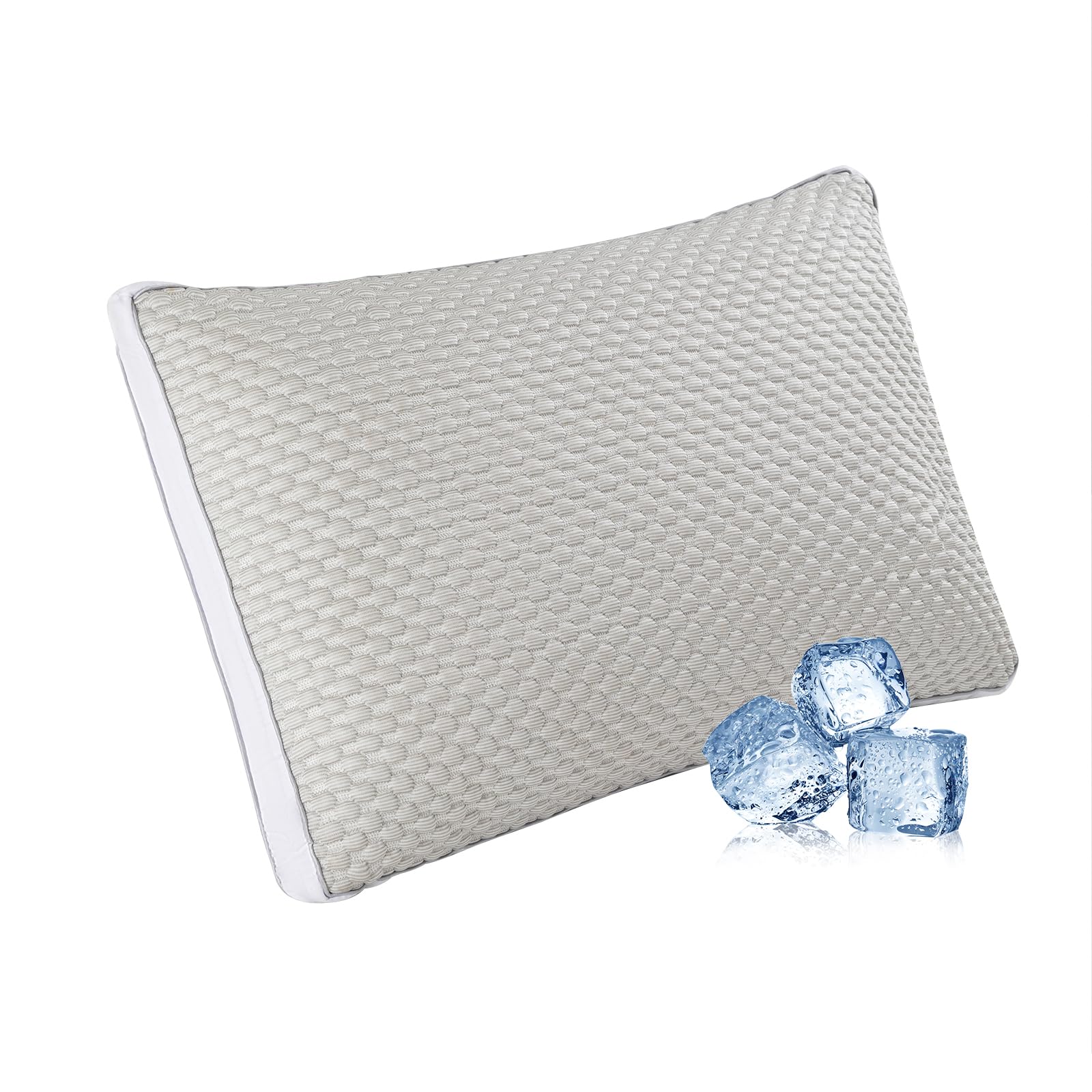 YOUR MOON Soft Cooling Pillow Queen Size, Cloud Comfort Cool Gel Pillows for Sleeping That Stay Cold, Down-Alternative Filling Support Cold Pillow, Washable Bed Pillows for Side and Back Sleepers