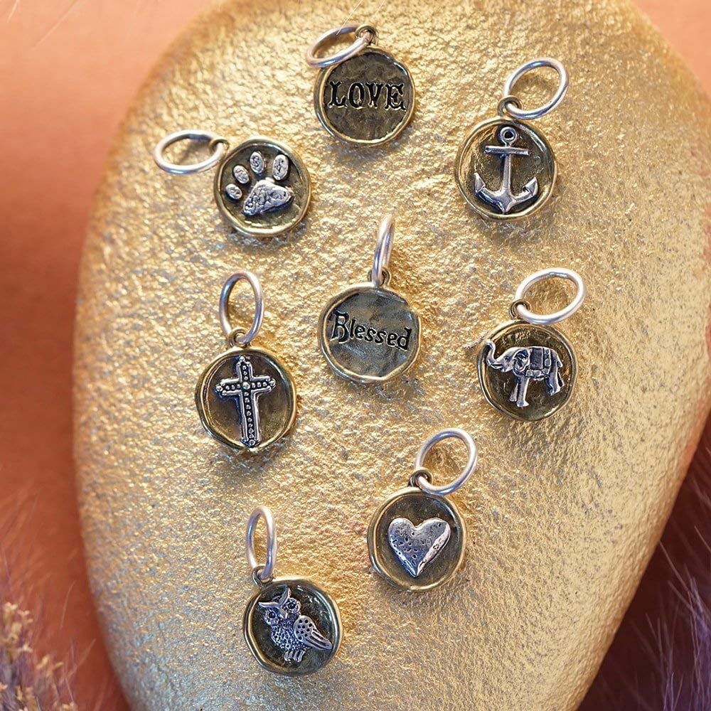 Waxing Poetic Camp Brass and Sterling Silver Heart Charm