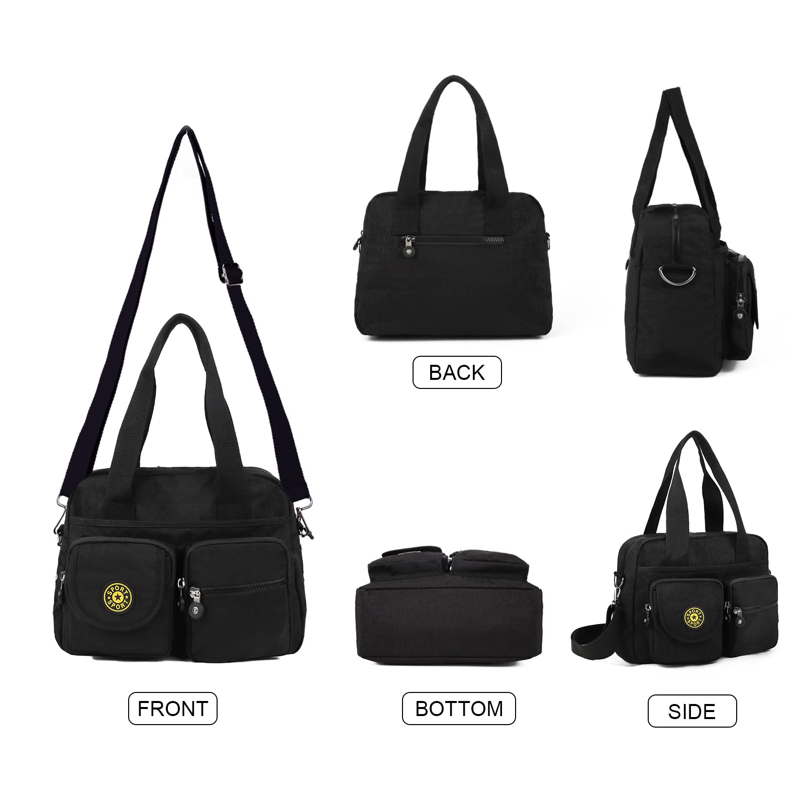 Small Shoulder Handbag,Multi Pocket Small Canvas Handbag With Zipper,Crossbody Bags For Women,Satchel Tote messenger