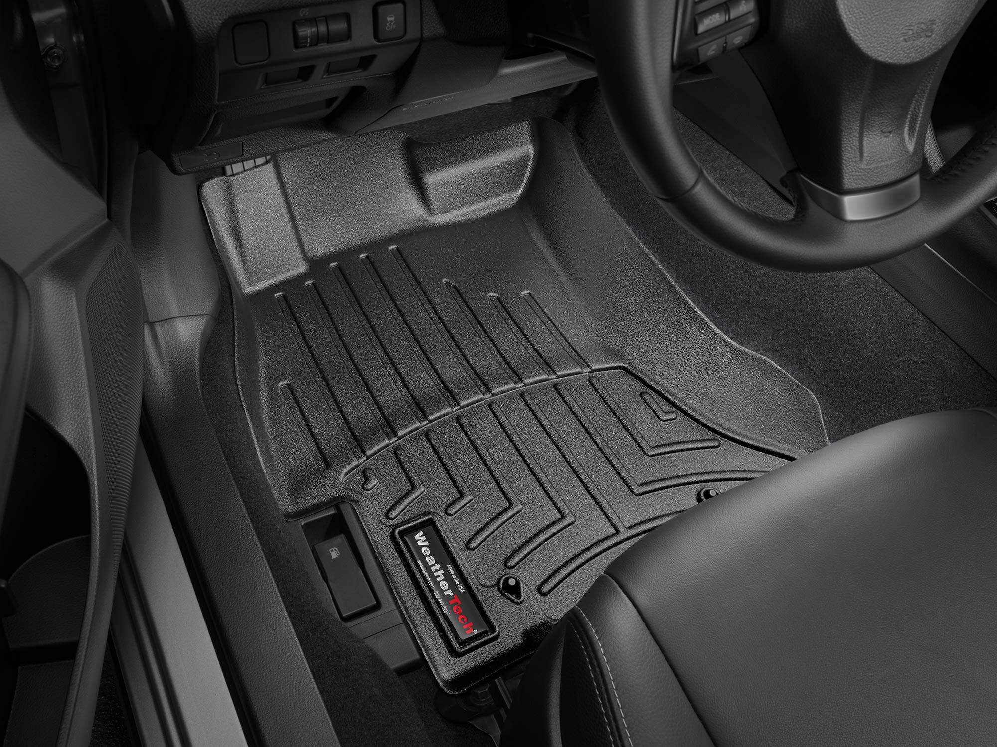 WeatherTech Custom Fit FloorLiners for Subaru Crosstrek, Impreza, XV Crosstrek, WRX, WRX STi - 1st Row (444391), Black