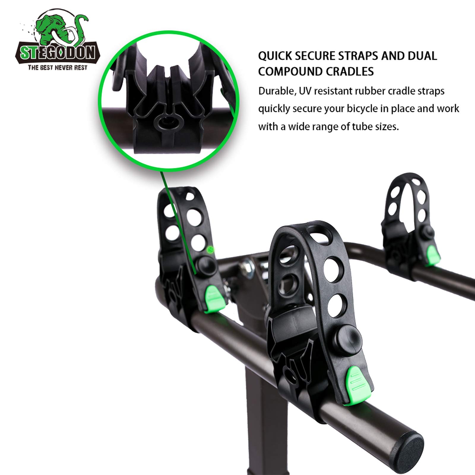 STEGODON 2 Bike Hitch Rack 2'' Hitch Receiver Heavy Duty Bicycle Carrier Racks Hitch Mount Double Foldable Rack for Cars, Trucks, SUV,Hatchback RV,Tow Hitch and Minivans