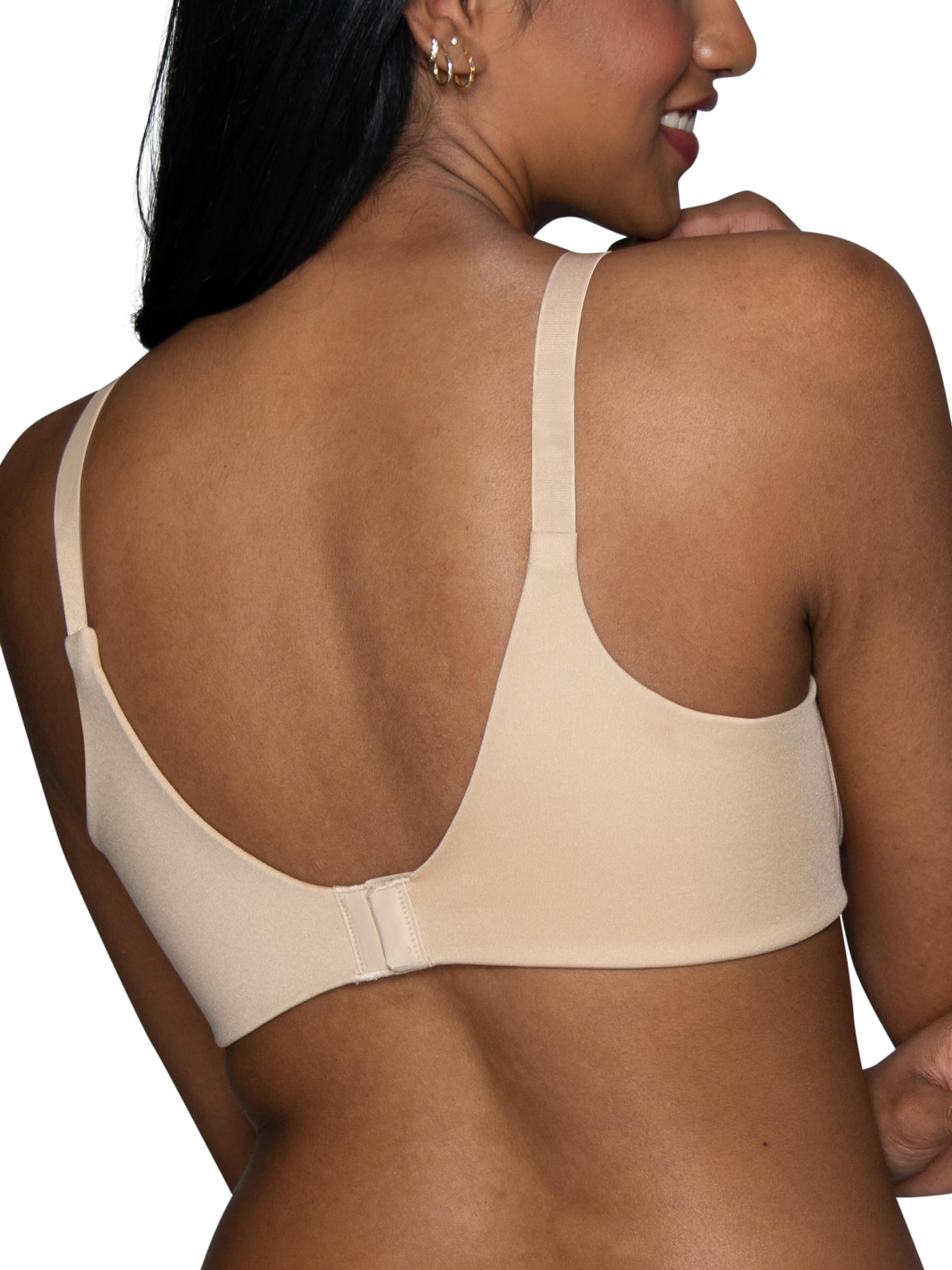 Vanity Fair Womens Full Coverage Beauty Back Smoothing Bra, 4-way Stretch Fabric, Lightly Lined Cups Up To Dd Bra, Wireless - Beige, 38B US
