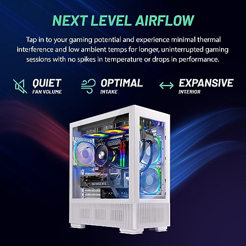 Skytech Gaming Azure PC Desktop β AMD Ryzen 9 7900X3D 4.4 GHz, NVIDIA RTX 4080, 1TB NVME Gen4 SSD, 32GB DDR5 RAM RGB, 1000W Gold PCIE 5.0 PSU, 360mm AIO, 11AC Wi-Fi, Windows 11 Home 64-bit,White