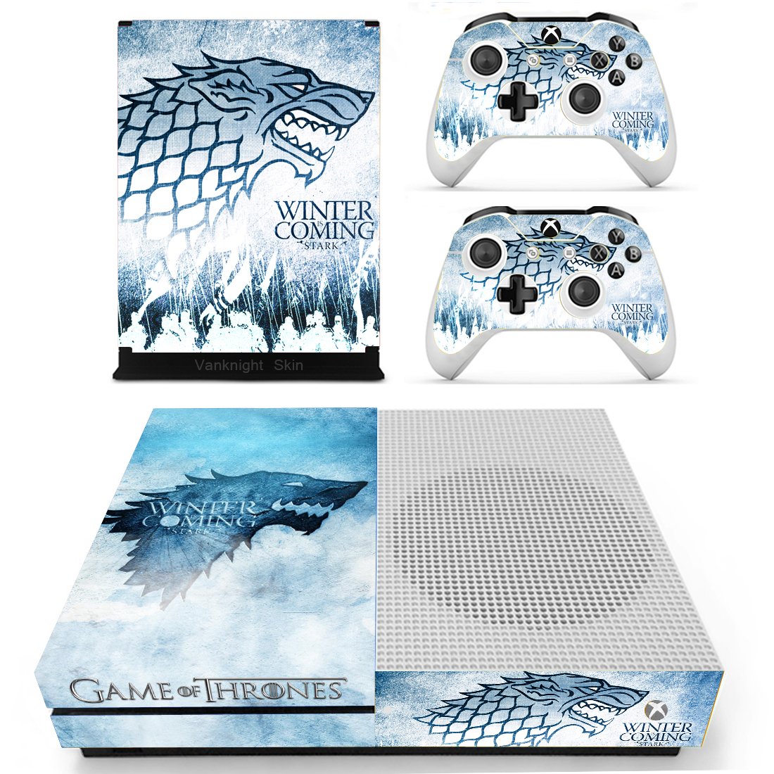 Vanknight Vinyl Decal Skin Stickers Cover for Xbox One S/Slim Console 2 Controllers