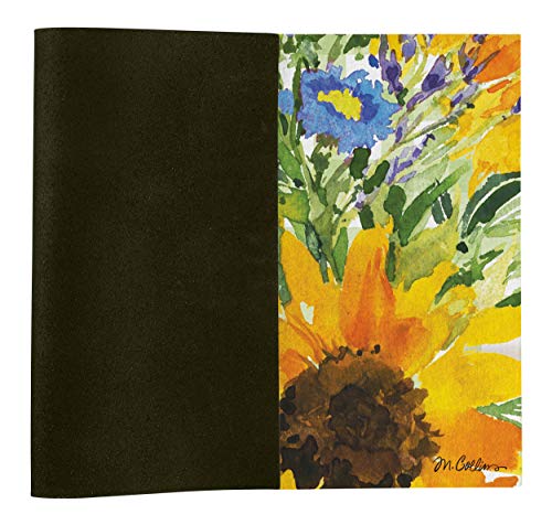 Studio M MatMates Sunflowers on Gingham Decorative Floor Mat Indoor or Outdoor Doormat with Eco-Friendly Recycled Rubber Backing, 18 x 30 Inches