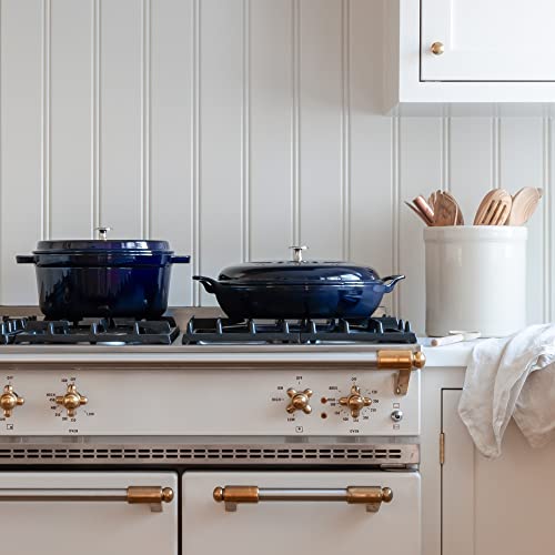 STAUB Cast Iron 13.25-qt Round Cocotte - Dutch Oven, Made in France, Serves 4-6 People - Dark Blue