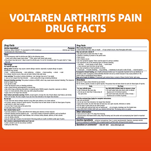 Voltaren Arthritis Pain Gel for Powerful Topical Arthritis Pain Relief, No Prescription Needed - 1.7 oz/50 g Tube