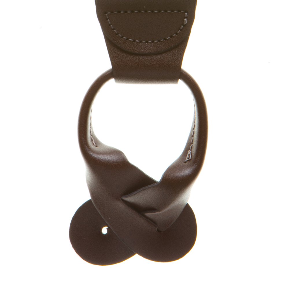 Suspender Store Buckle Strap 1-Inch Wide Leather Suspenders - Button - 48" for 5'9" to 6'2" tall - Brown