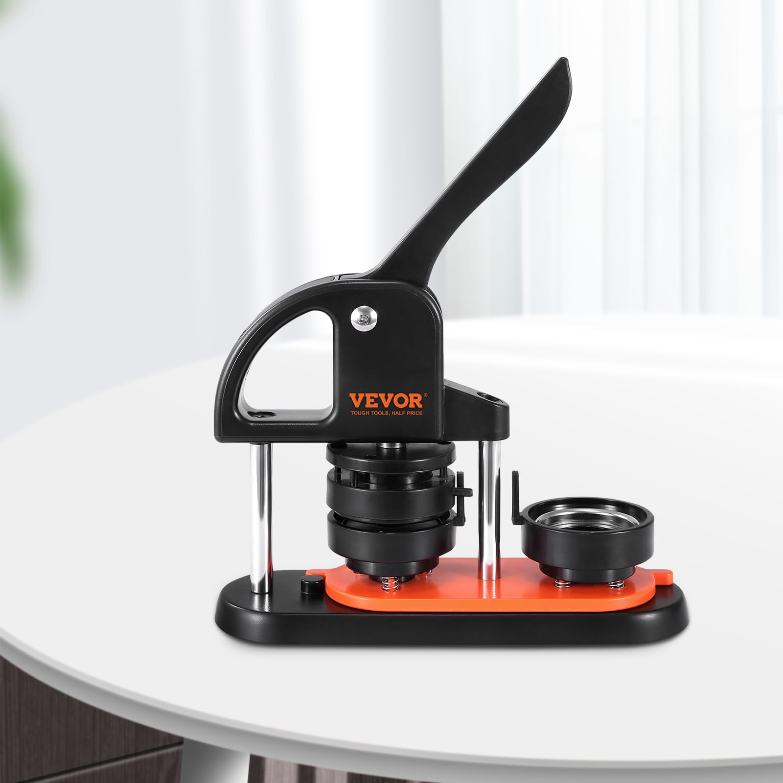 VEVOR Button Maker, 2.28 inch/58mm Pin Maker with 100pcs Button Parts, Ergonomic Arc Handle Punch Press Kit, Button Maker Machine with Panda Magic Book, for Children DIY Gifts and Christmas