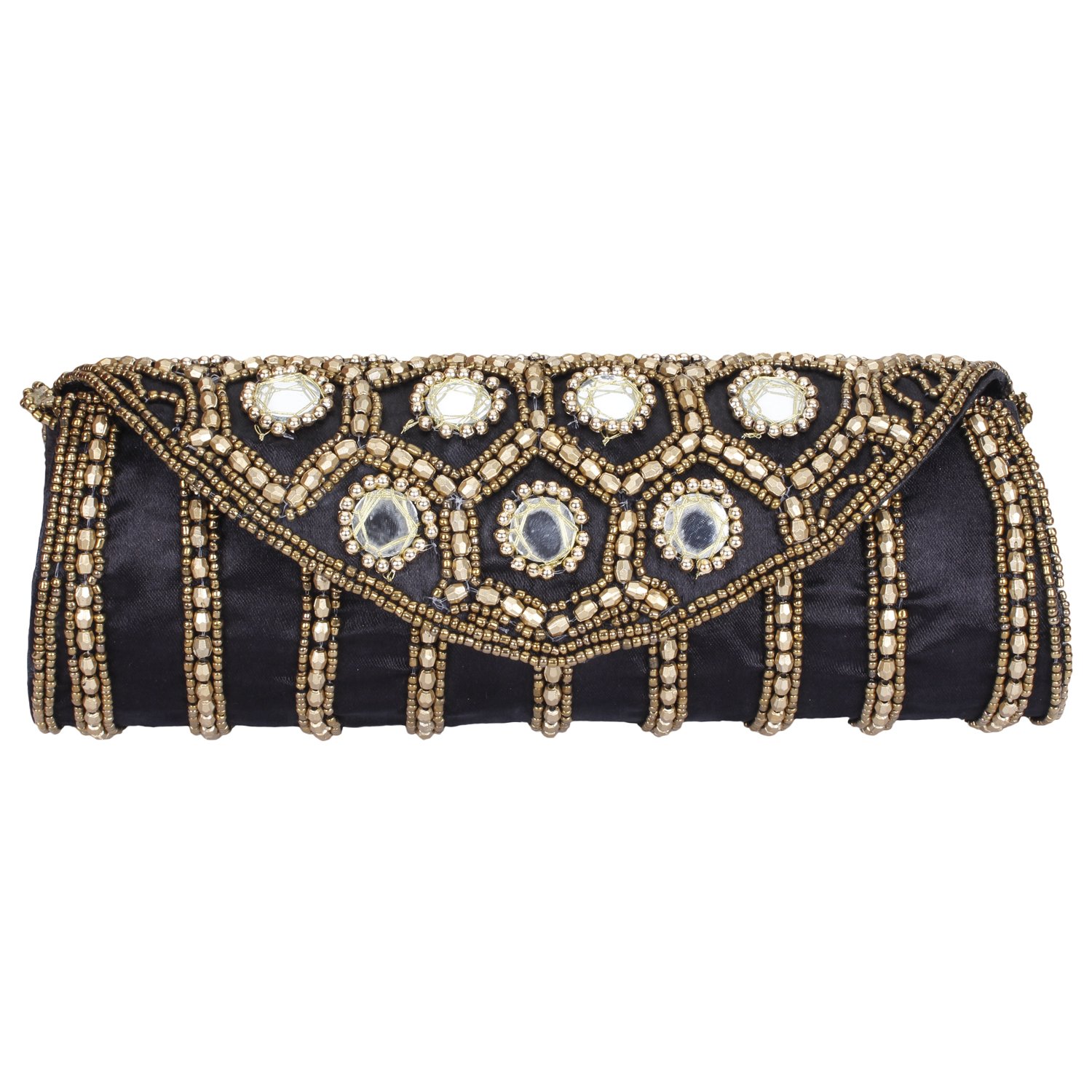 Women Sizzling Jaipuriya Style Hand-Cum-Wedding Clutch - BLACK