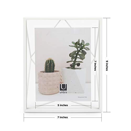 Umbra 313015-660 , White Prisma 5x7 Picture Frame for Desktop or Wall, Holds One 5βx7β Photo, 5 by 7-Inch
