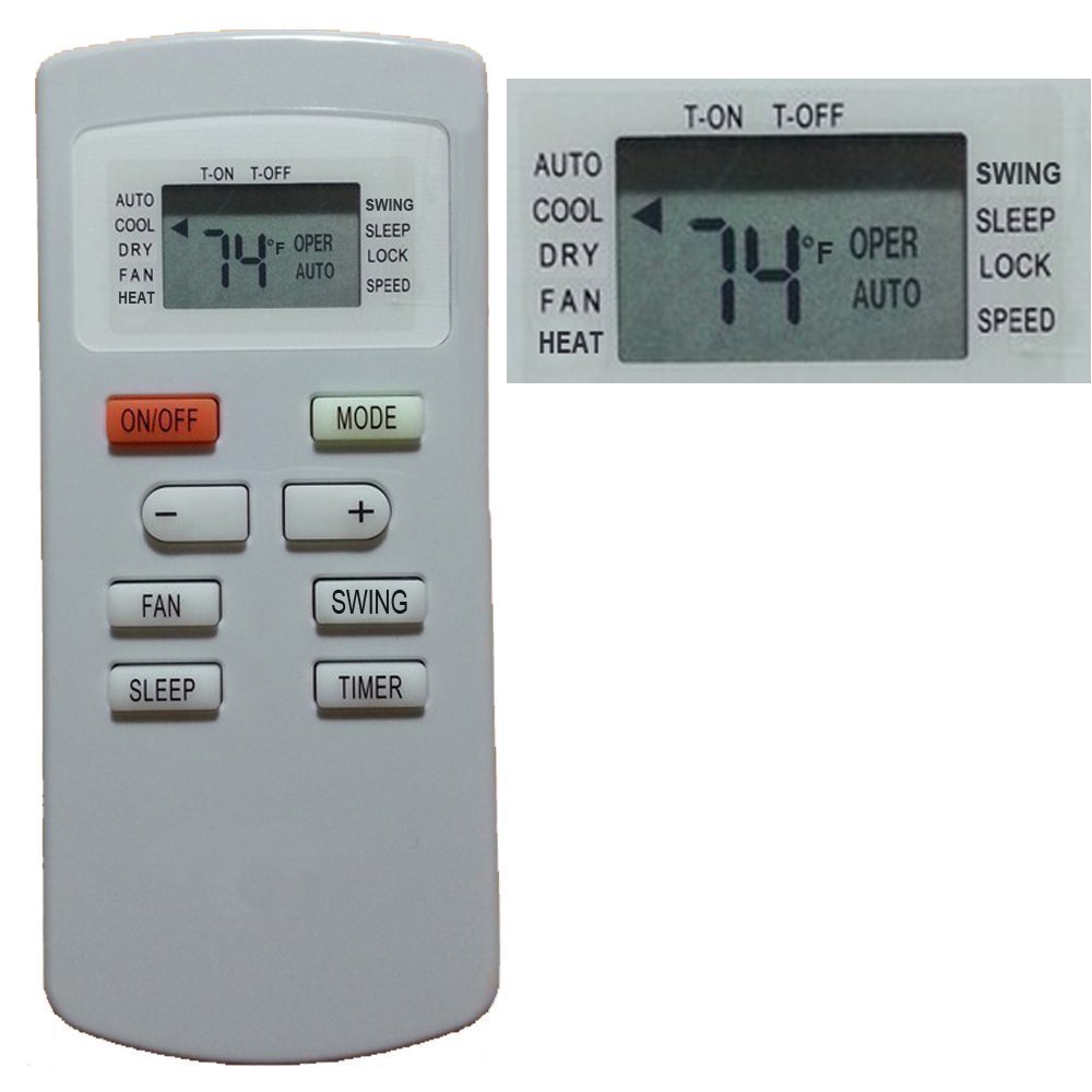 YING RAY Replacement for Air-Con Air Conditioner Remote Control for Model ACZEM4C4R12 ACZEM4C4R18 ACZEM4C4R24 ACZEM4H4R09 ACZEM4H4R12 ACZEM4H4R18 (Display in Fahrenheit)
