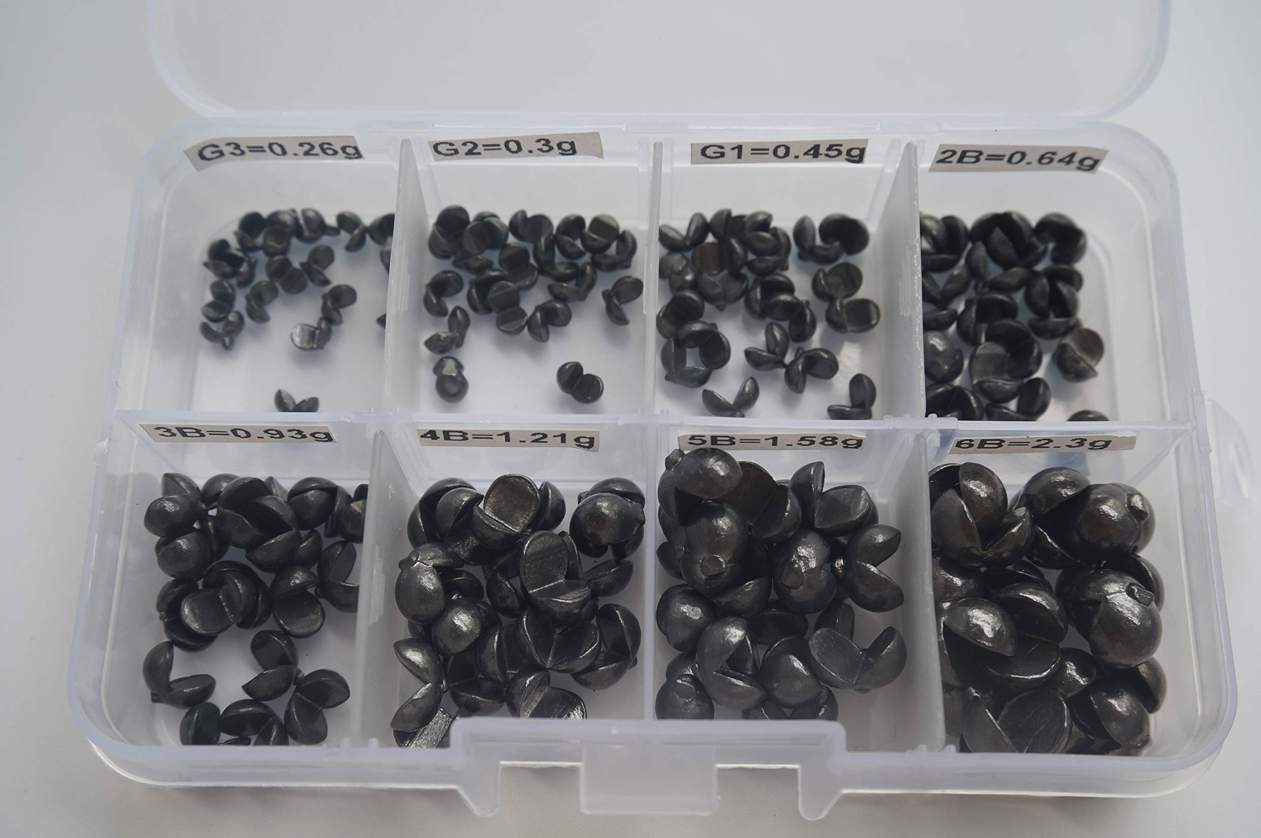 ZONGR 160pcs Carbon Black Fishing Sinker Weights Shot Weight Sinkers Tackle Round bite