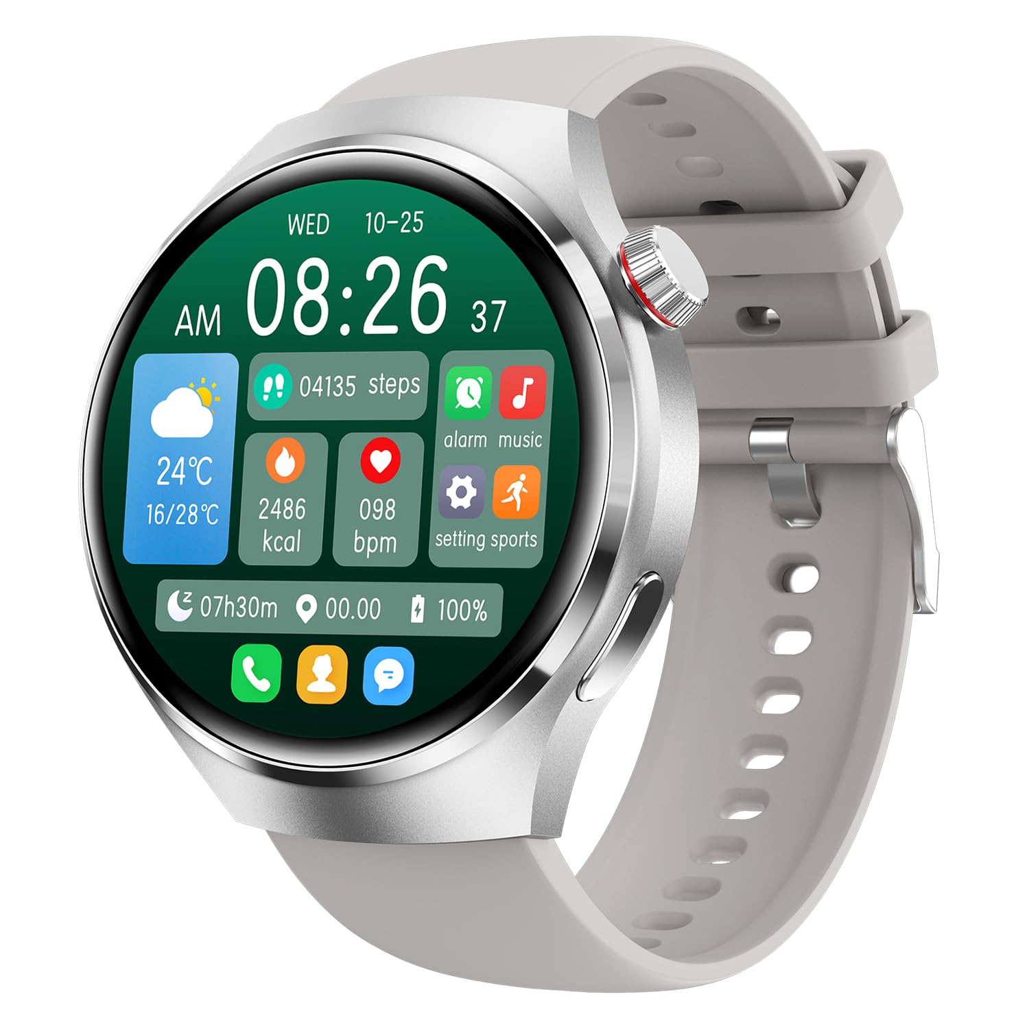 Smart Watch for Men(Make/Answer Call) Bluetooth Call 1.53" HD Military Smartwatch for Android iPhone Phones IP68 Waterproof Outdoor Sport Watches Activity Tracker Sleep Heart Rate (gt4 pro-silver)