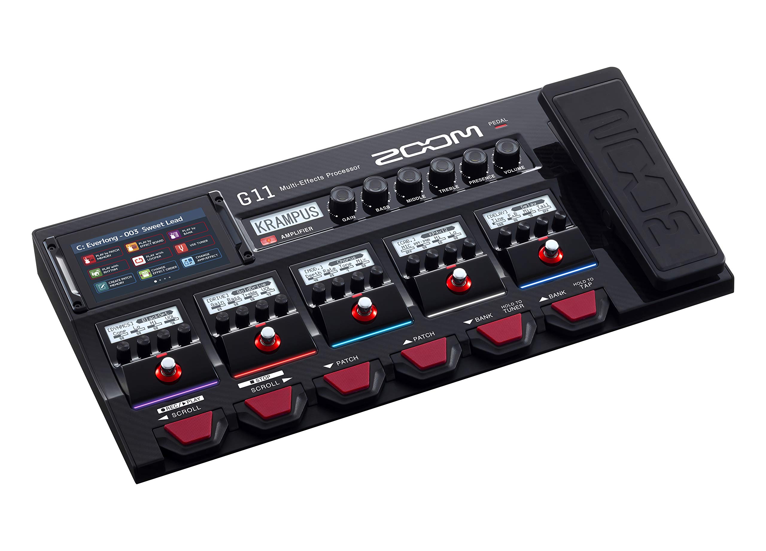 Zoom G11 Guitar Multi-Effects Processor with Expression Pedal, with Touchscreen Interface, 100+ Built in Effects, Amp Modeling, IR, Looper, Audio Interface for Direct Recording to Computer