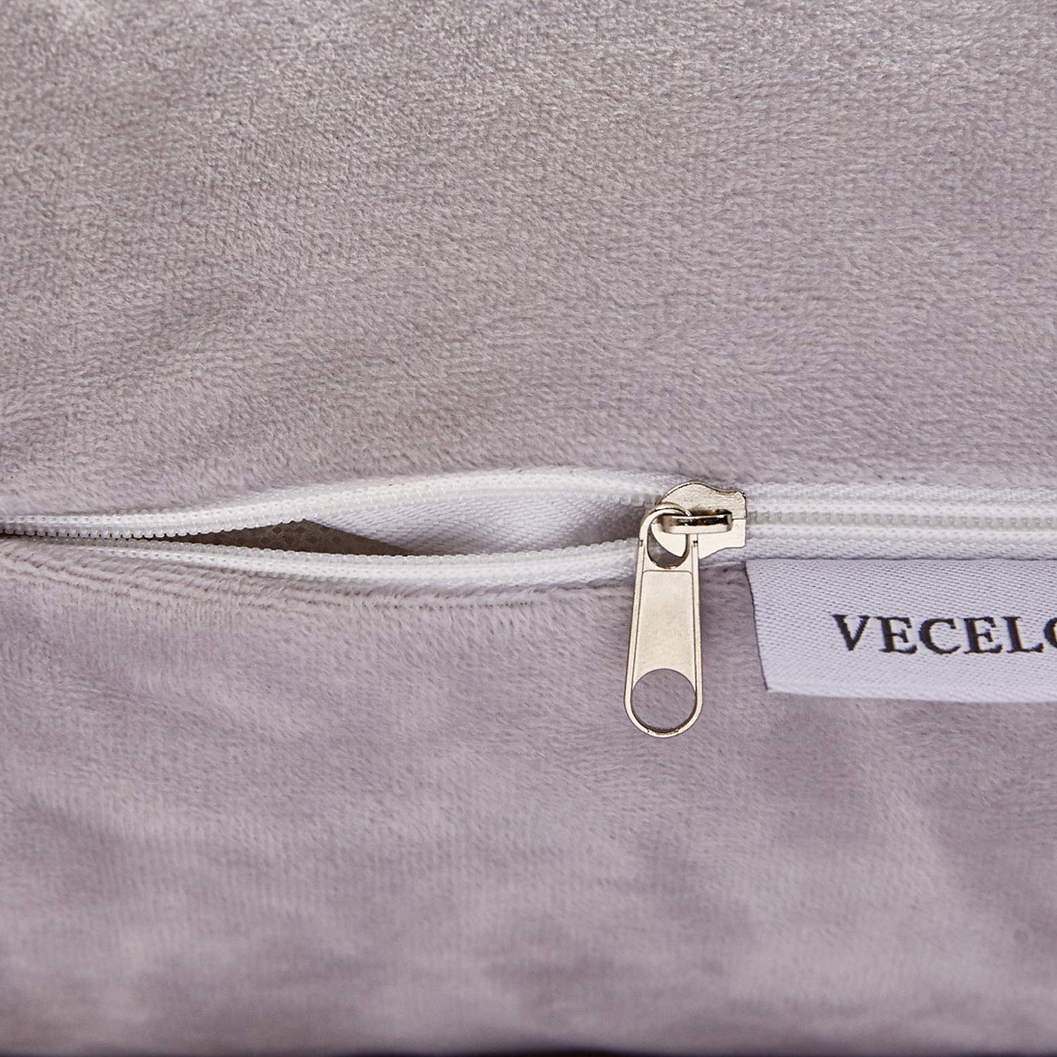 VECELO C-Shaped Pregnancy Full Maternity Pillow with Zipper Removable Cover, Body Pain Relief, Gray