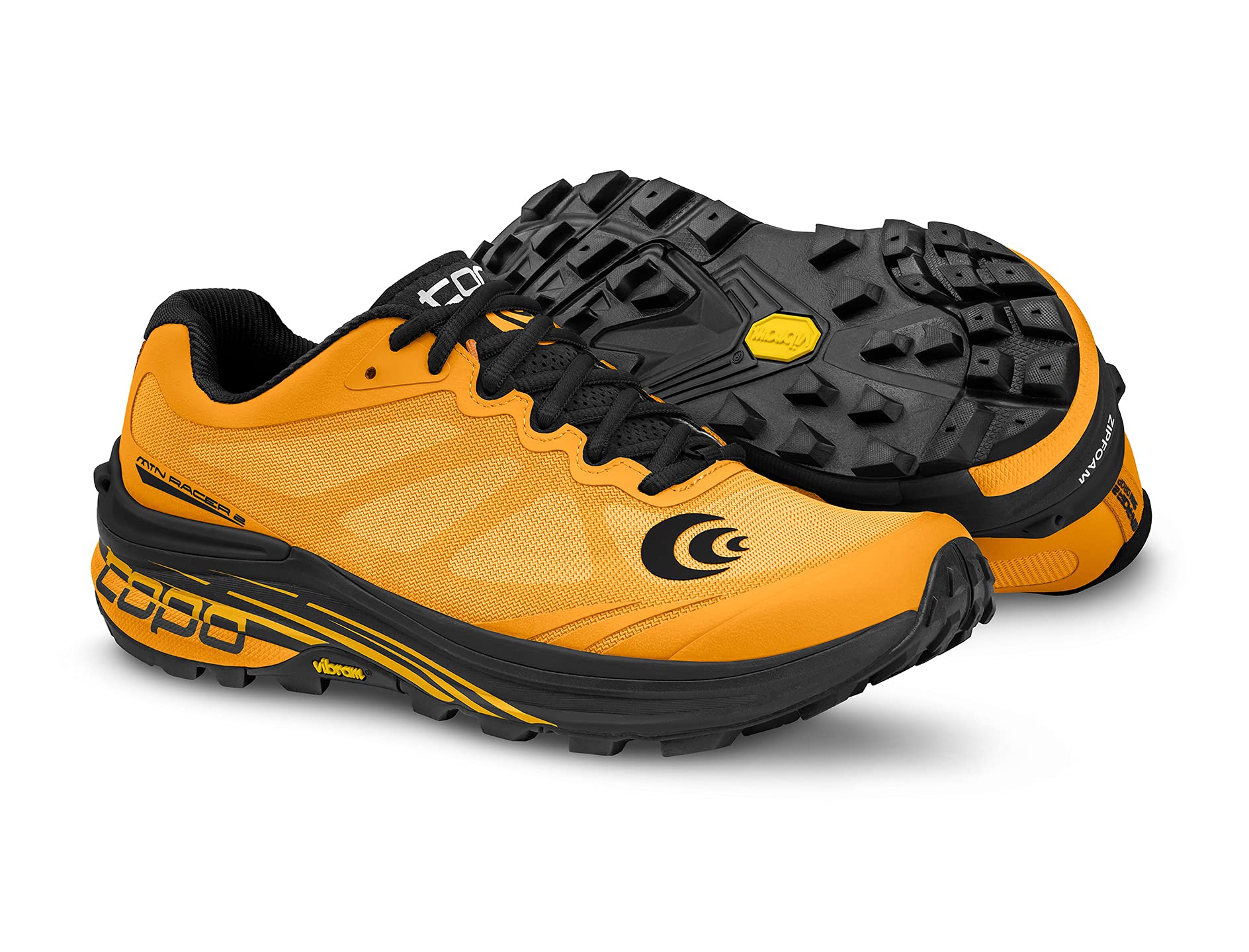 Topo Athletic Men's MTN Racer 2 Comfortable Lightweight 5MM Drop Trail Running Shoes, Athletic Shoes for Trail Running, Mango/Black, Size 12