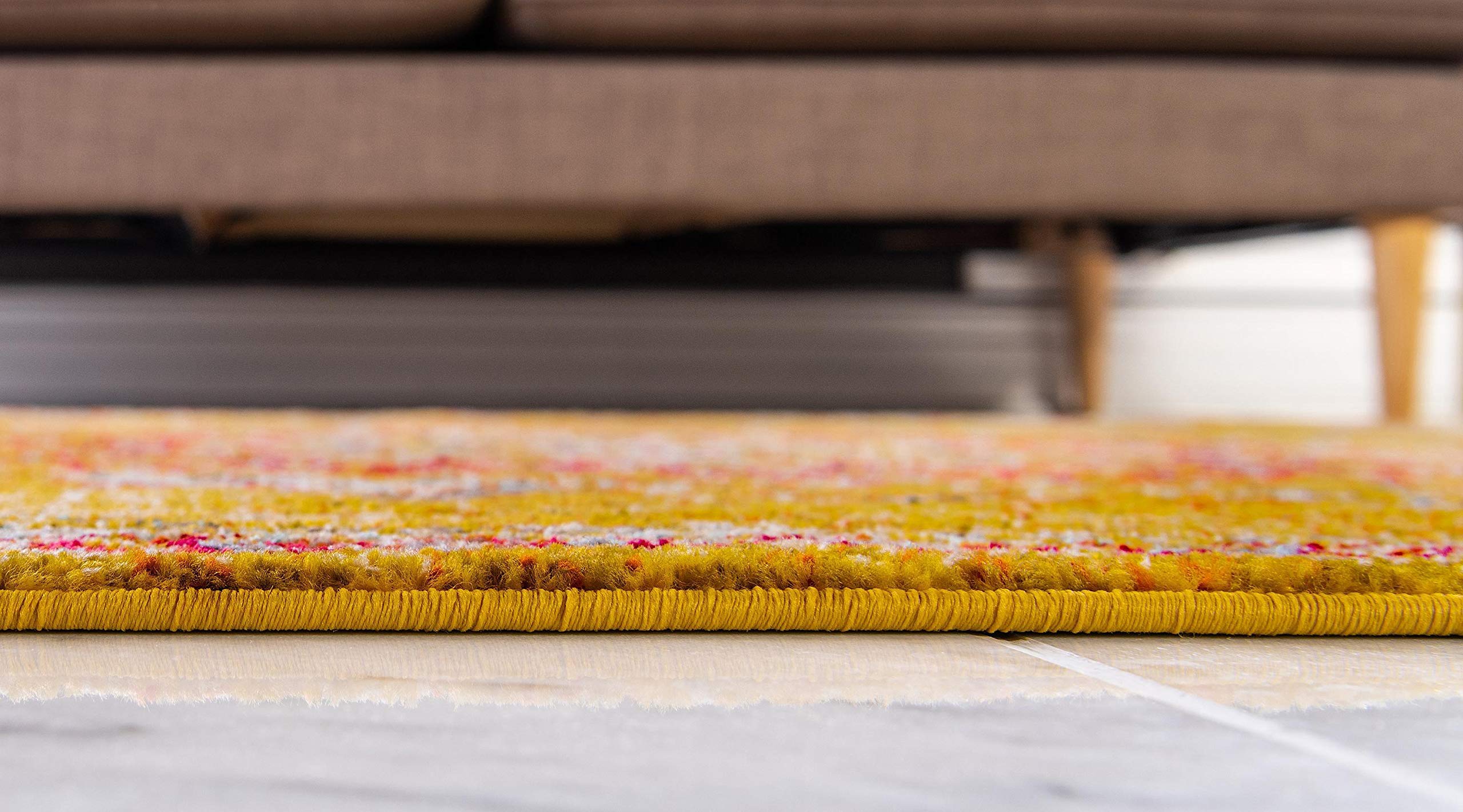 Unique Loom Penrose Collection Area Rug - Alexis (8'x 10' Rectangle, Gold/ Gray)