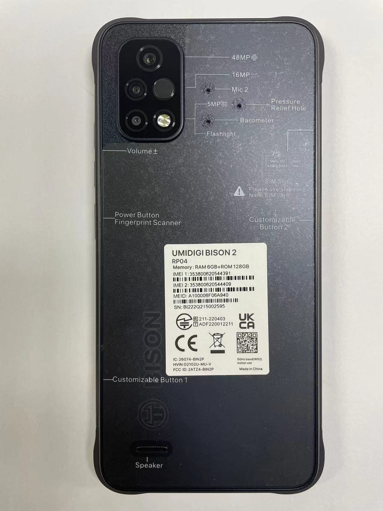 UMIDIGI BISON PRO Rugged Unlocked Smartphones,8g+128GB Android 11 Phone Helio G80 48MP Camera Rugged Cell Phone