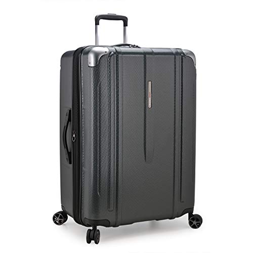 Traveler's Choice New London II Hardside Expandable Spinner Luggage, Gray, Checked-Large 29-Inch