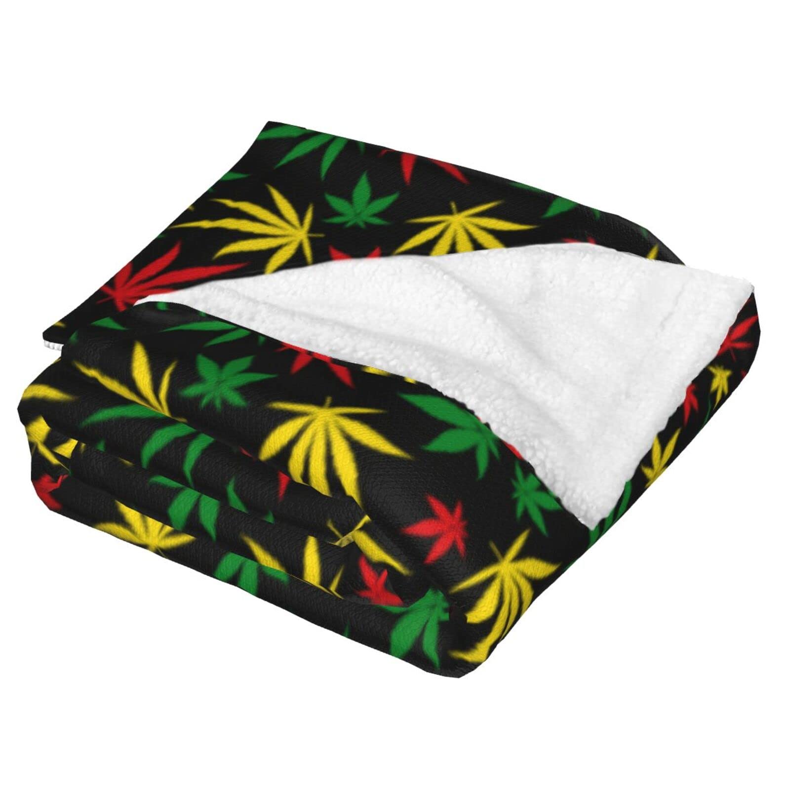 Weed Marijuana Smoker Fleece Throw Blankets King Size Bed Lamb Throw Blankets 50"X40" for Beding Boho