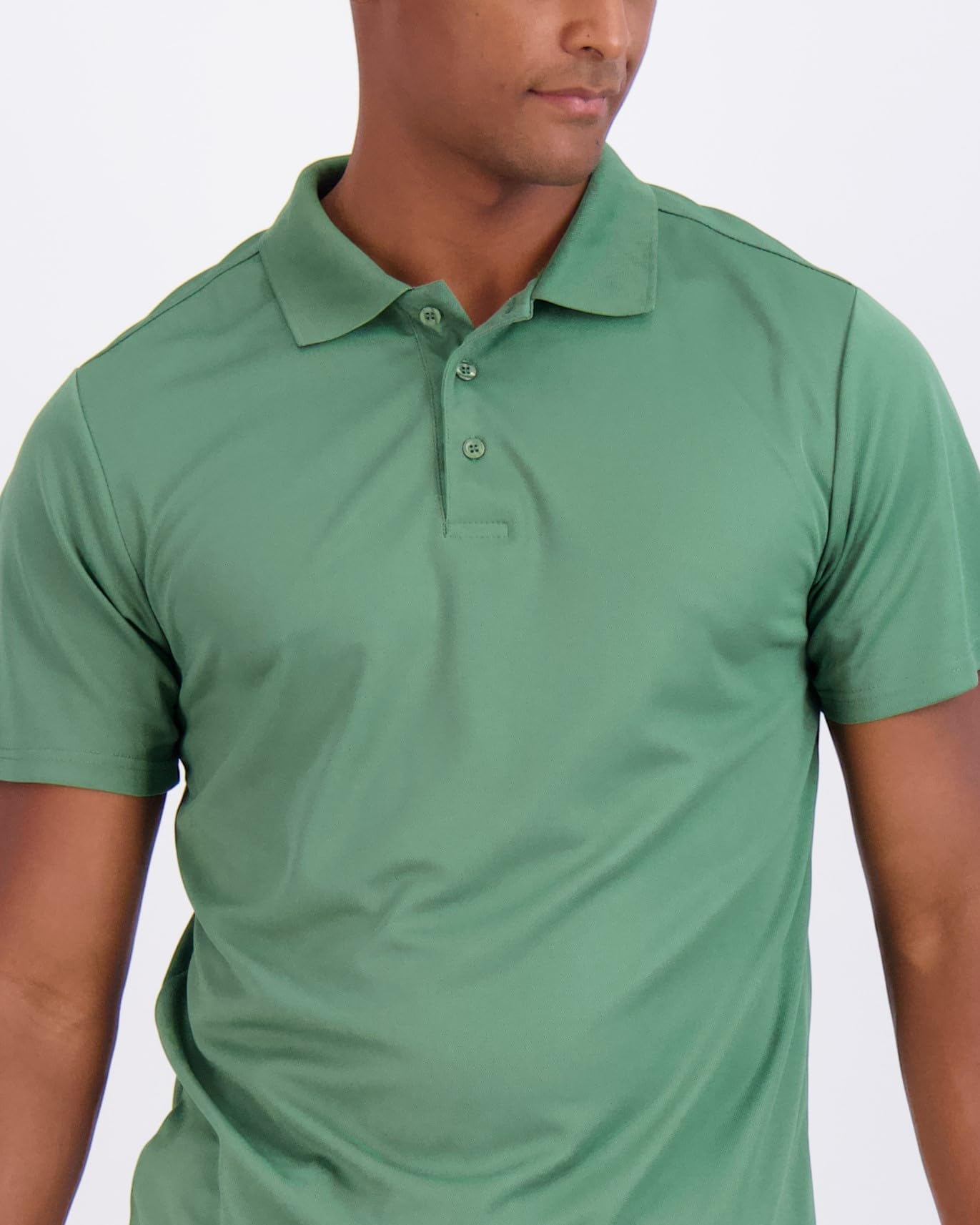 Real Essentials 3 Pack Mens Dry Dri Fit Polo Shirt Short Sleeve Golf Tennis Active Athletic Performance Work Sports Collared Business Casual Tee