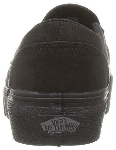 Vans Women's Asher Platform Sneaker, Canvas Black Black, 6