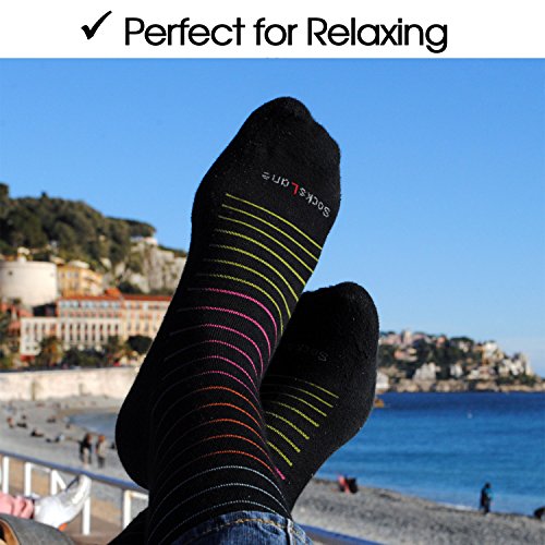 SocksLane Cotton Compression Socks for Women & Men. 15-20 mmHg Support Knee-High Navy Blue X/L