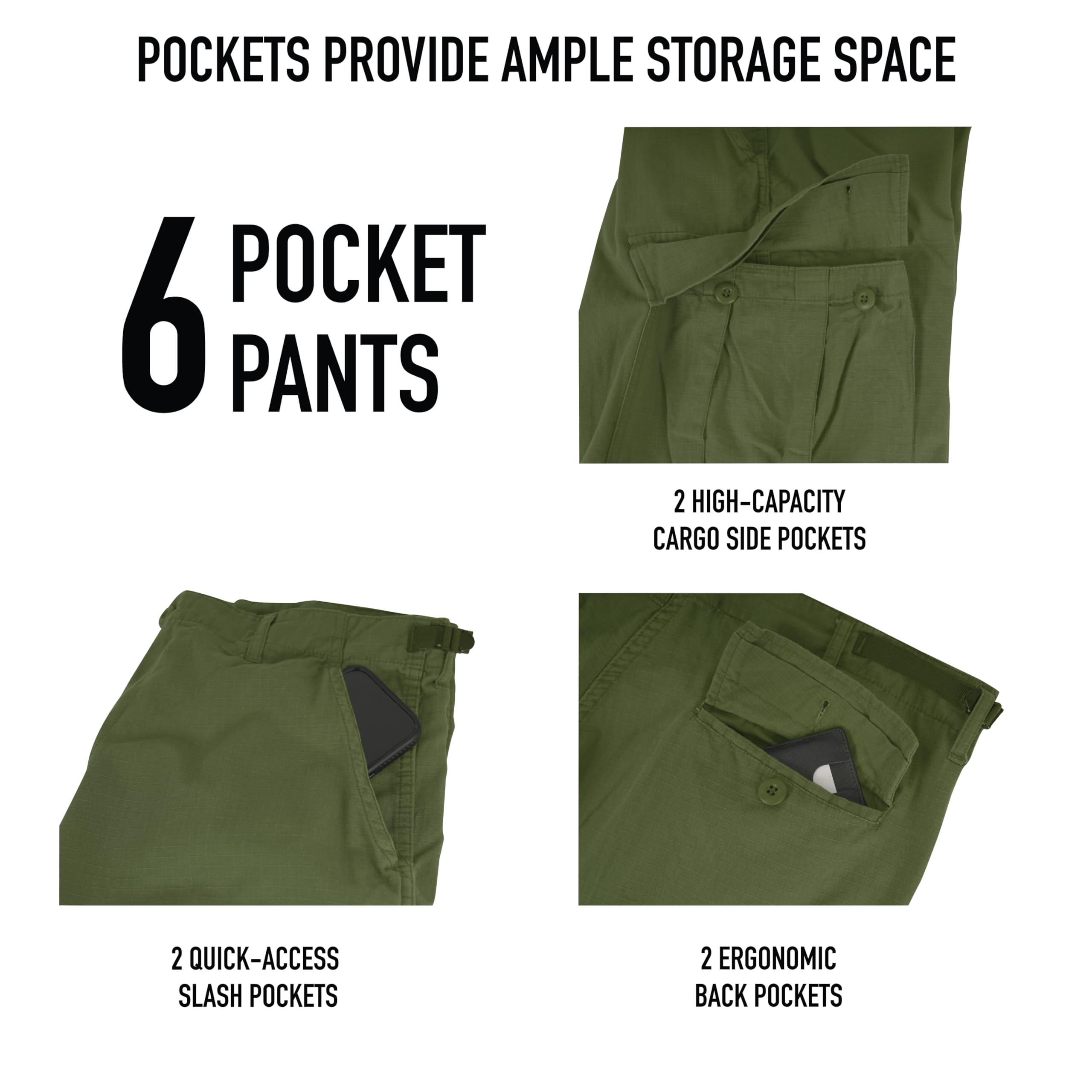 Rothco Vintage Vietnam Ripstop Fatigue Pants β Iconic Style, Timeless Comfort β Woodland Camo β L
