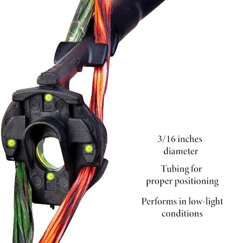 Truglo Glo Brite Durable Lightweight Effective Versatile Easily Attached Hunting Archery Peep Sight w/Tubing & Green Insert - 3/16' Diameter