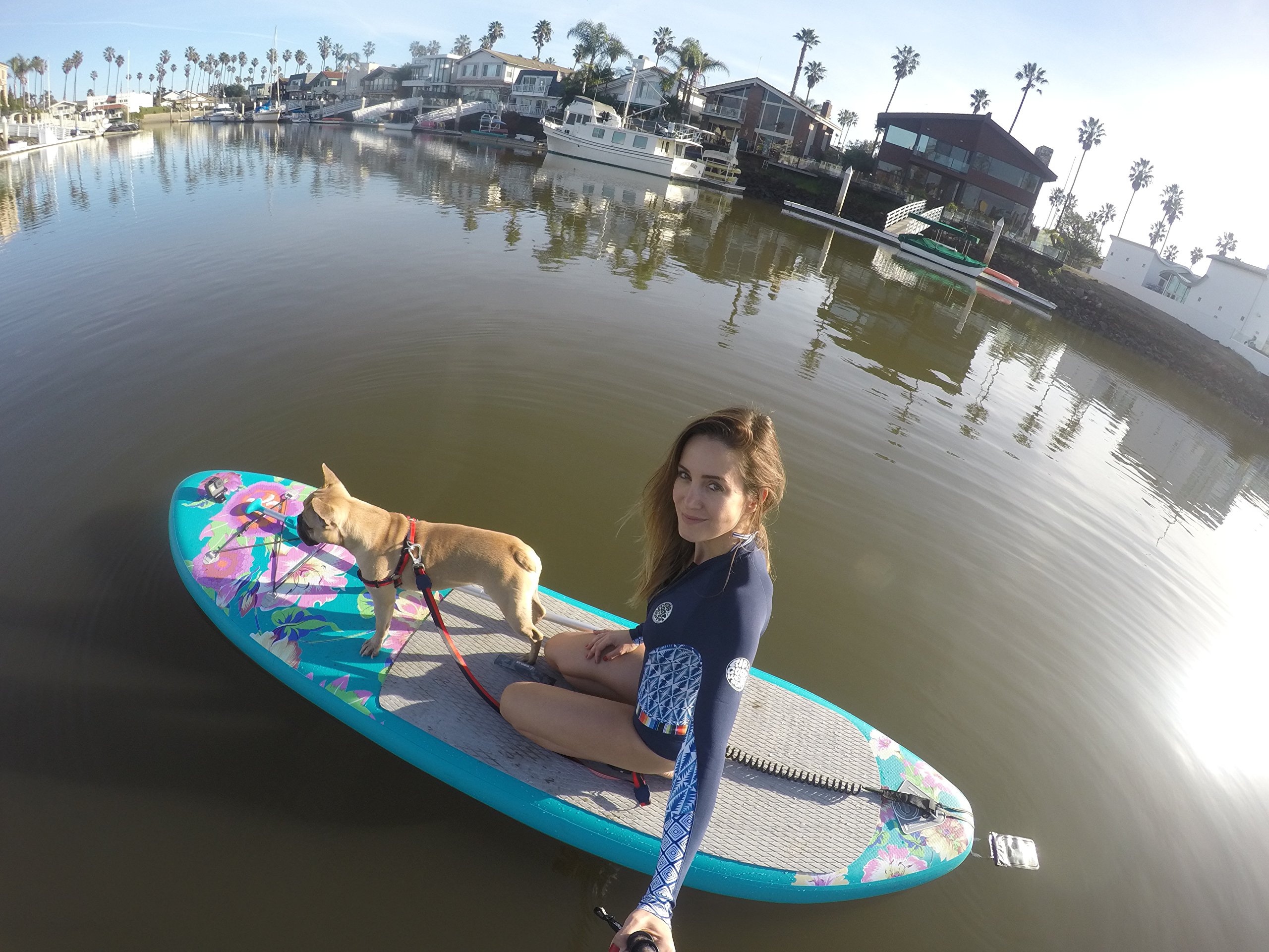 Supflex iSUP 10" Flowery Edition Inflatable Stand Up Paddle Board Package - Board, HP, Bag, Paddle & Free Leash