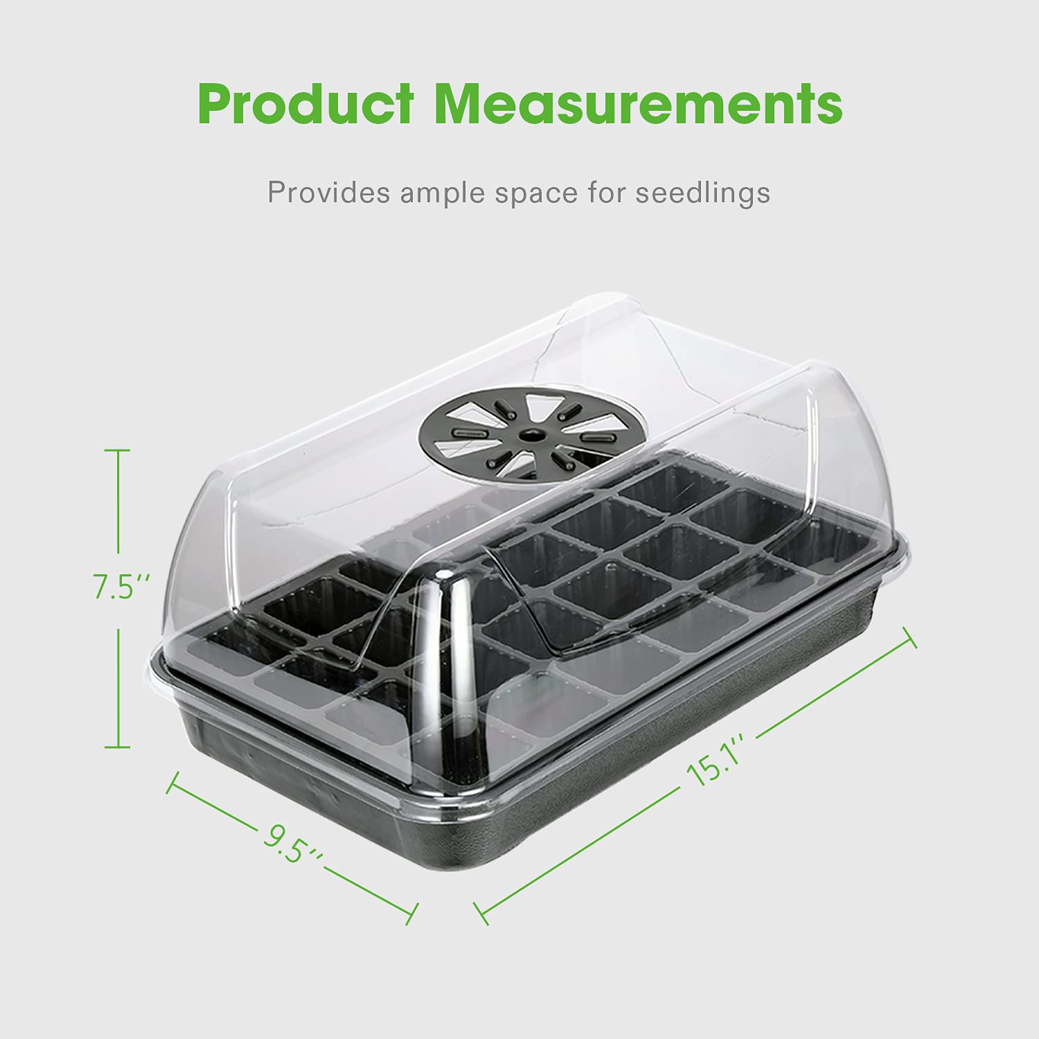 VIVOSUN Heating Seedling Starter Germination Kit-Premium Seedling Propagation Dome and Tray with 5 Inch Vented Humidity Dome