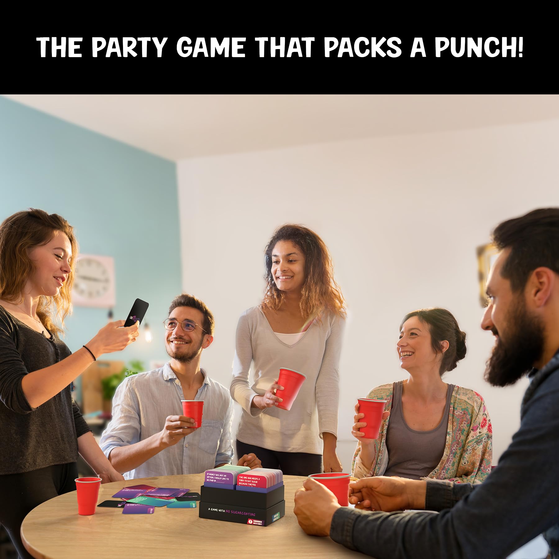 Uncoated Party Game for Adults Ages 21+, Hilarious, Social & Interactive Card Game for Game Night, Pre Games, Parties, & Gatherings, 4+ Players, 450+ Cards, Unfiltered Fun & No Sugarcoating