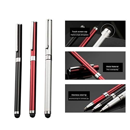 Tek Styz PRO Stylus + Pen Works for Plantronics BackBeat Fit Grey 3100 P/N 211856-99 with Custom High Sensitivity Touch and Black Ink! [3 Pack-Black]