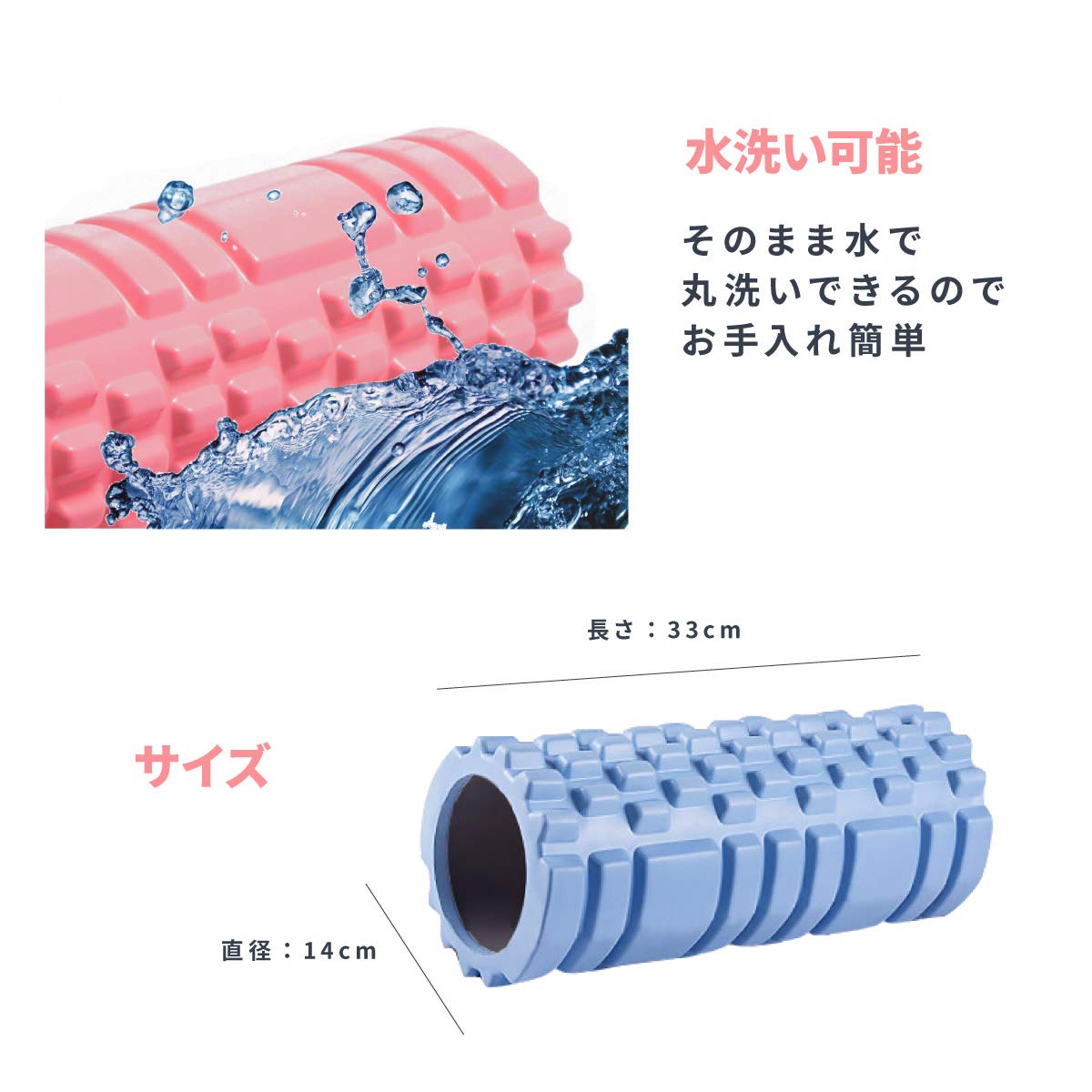 EasyChange Foam Roller, Myofascial Release, Grid Foam Roller, Yoga Pole, Blue