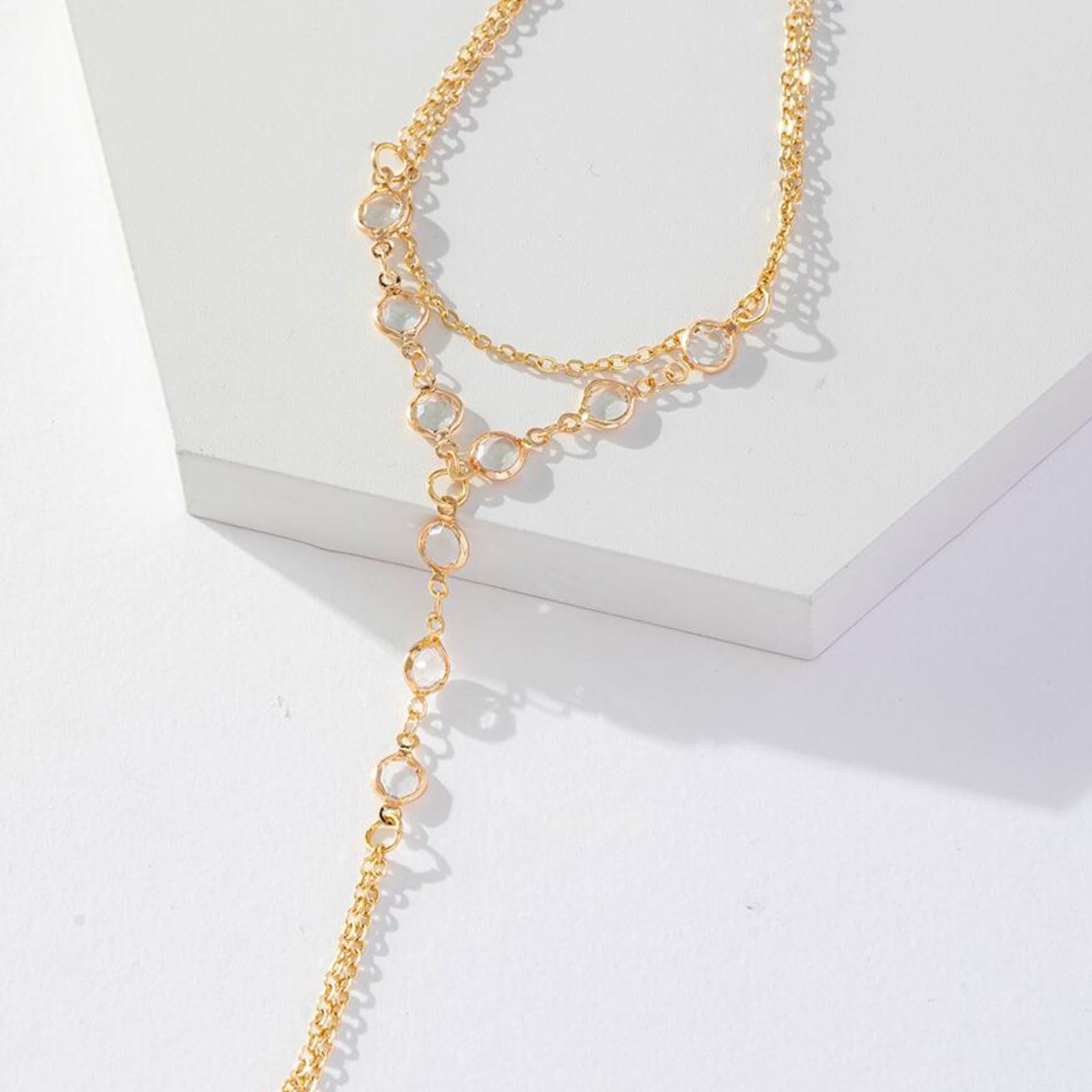 YANCHUN Ring Bracelet Hand Chain Gold Stack Ring Bracelet Adjustable Hand Chain Gold Finger Ring Bracelets Boho Jewelry Trendy