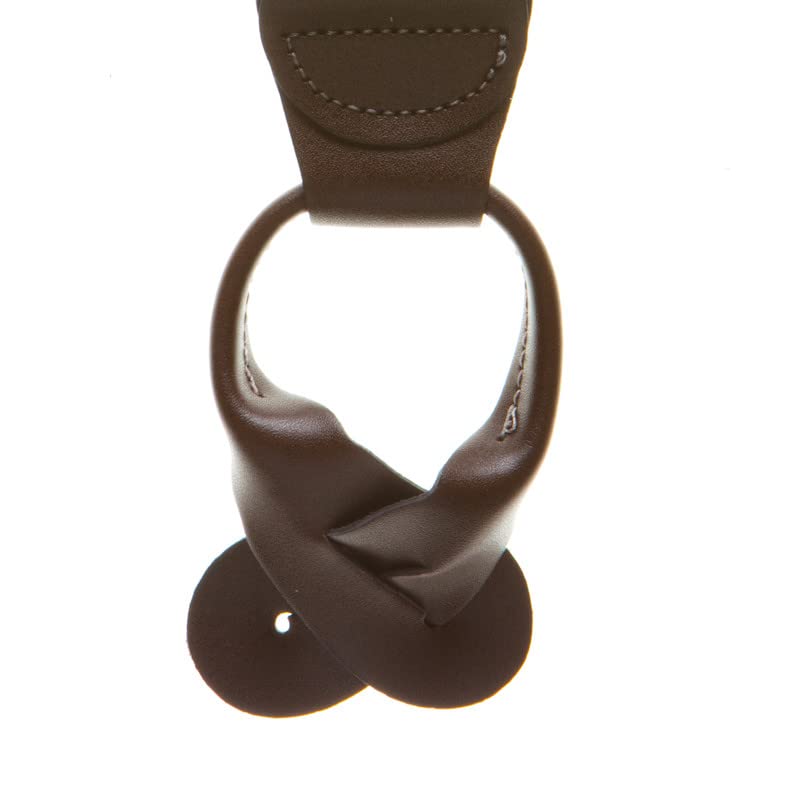 Suspender Store Braided Leather Herringbone Suspenders - 3/4-Inch Wide - Button - 2 Colors & 3 Sizes