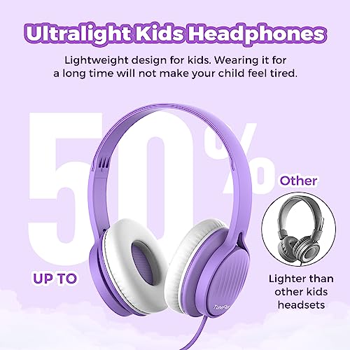 TuneFlux Kids Headphones, Design for boys and girls-Purple