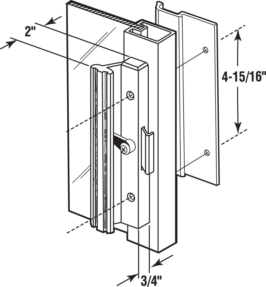Prime-Line C 1006 Extruded Aluminum, Black, Sliding Patio Door with Clamp Type Latch (Single Pack)