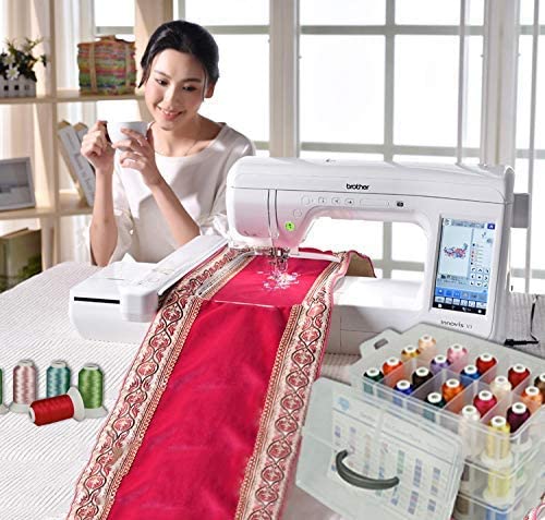 Simthread [Anti-Tangle] Embroidery Thread Kit with Organizer Box, All-in-one 40 Colors 100% Polyester Sewing Thread, Compatible for Brother Babylock Janome Embroidery Machine