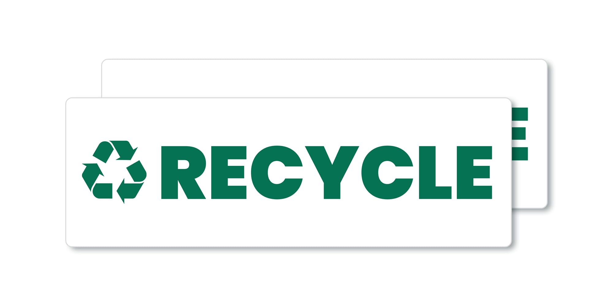 Recycle Trash Compost Sticker Set β Heavy-Duty Trash Bin Labels - 3-5 Year Indoor/Outdoor Rated - Weather Proof, Ultra Durable - USA Made (6x2 inch), 2 Labels of Each, 6 Total