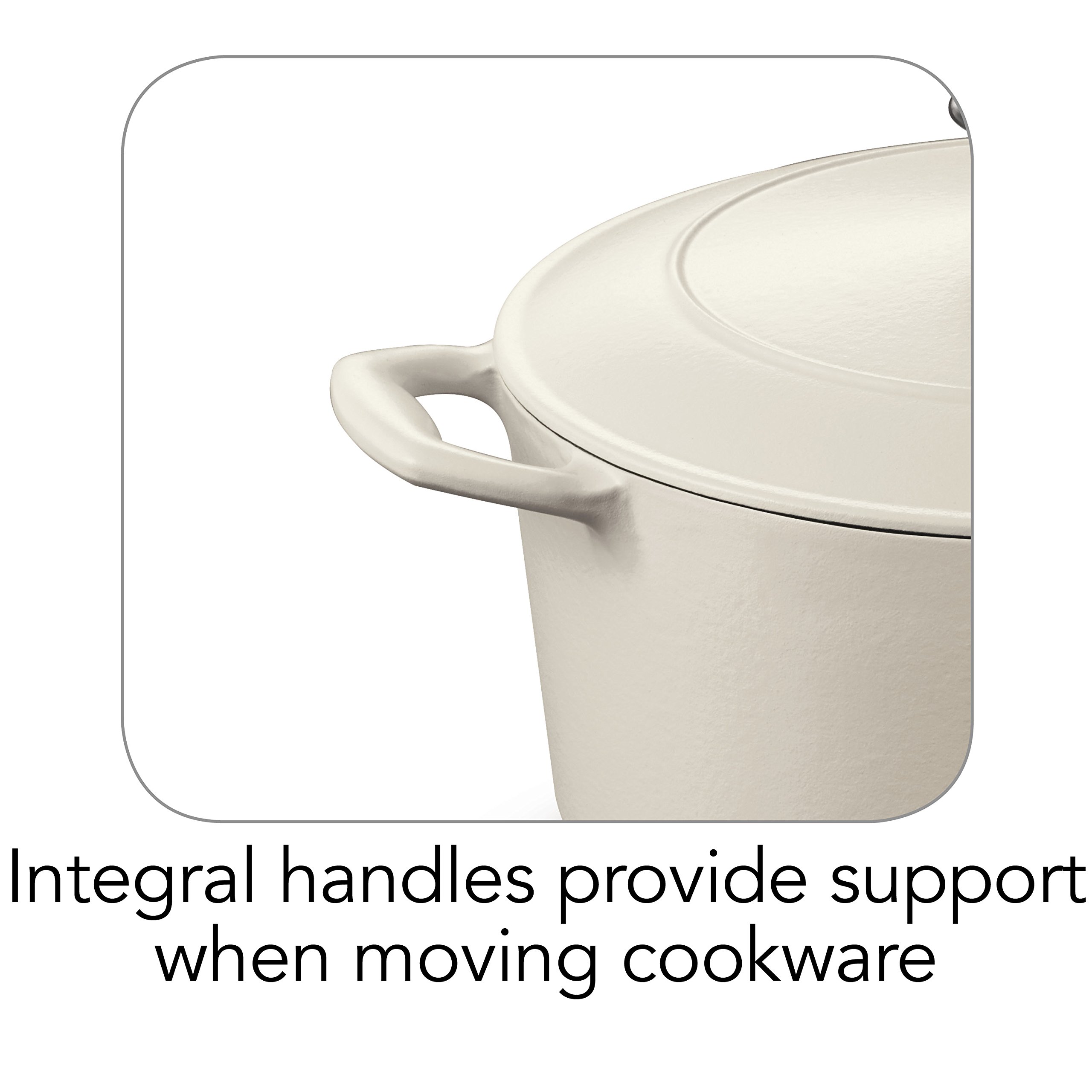 Tramontina Covered Round Dutch Oven, Enameled Cast Iron 5.5-Quart Matte White, 80131/035DS