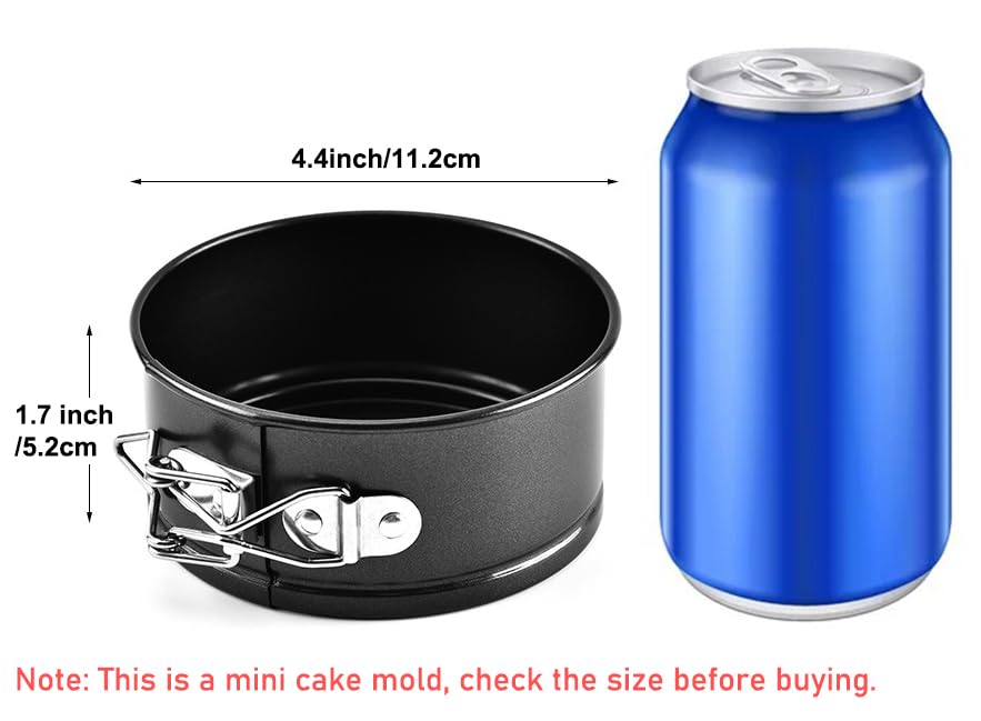 Tellshun 4 Inch Springform Pan Mini Baking Mold Round Leakproof Nonstick Removable Bottom Bakeware for Mini Cheesecakes, Pizza, and Quiches (1, 4 Inch)