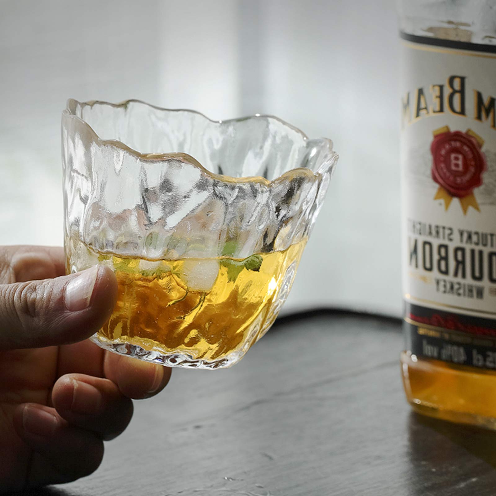 Whiskey Glasses, 5 Oz Old Fashioned Glass, Crystal Whiskey Tumbler Rocks Glass for Bourbon Scotch Cocktail Rum Cognac Vodka Liquor