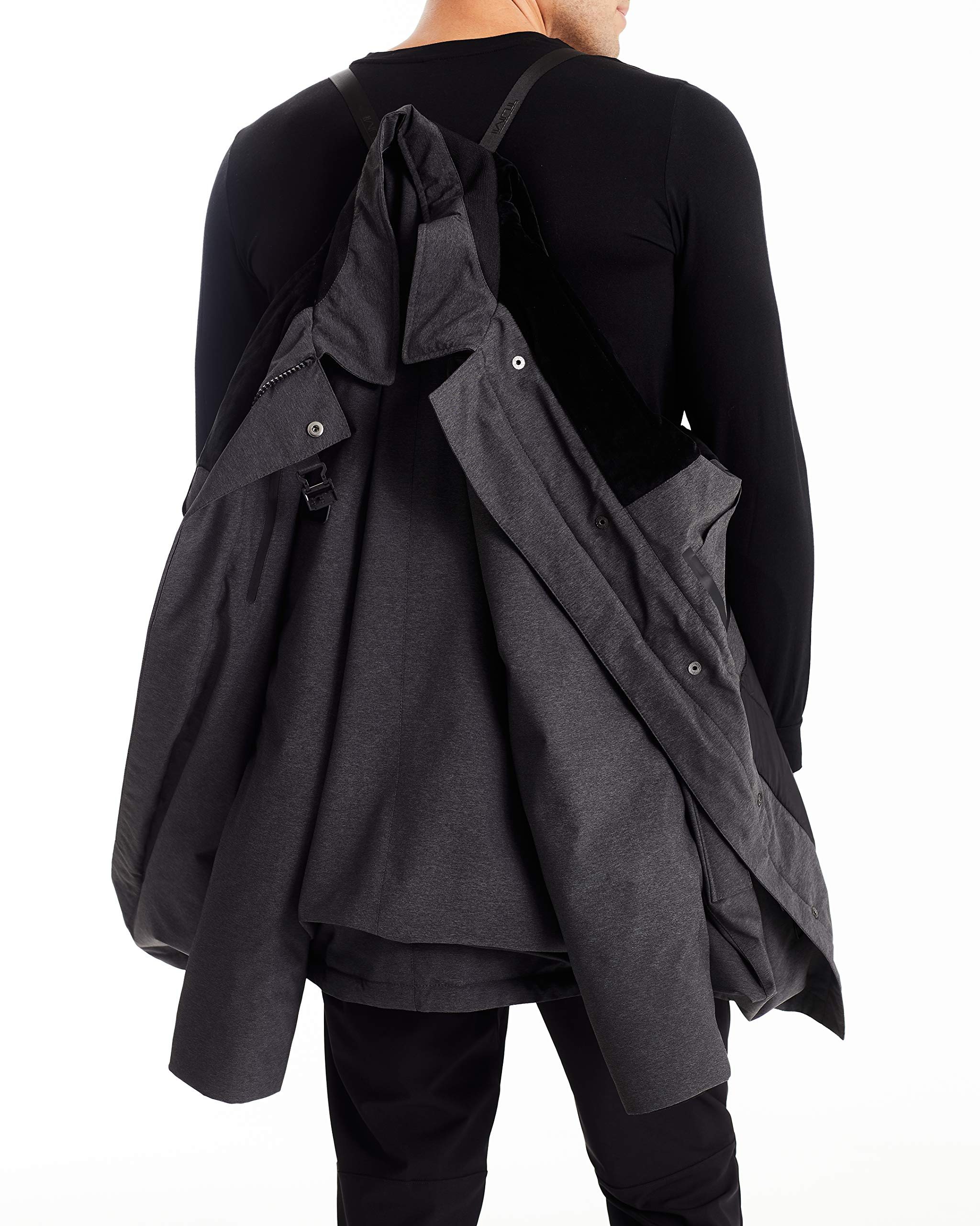 TUMI Men's Business Preferred Tech Mac, Charcoal Melange, XX-Large