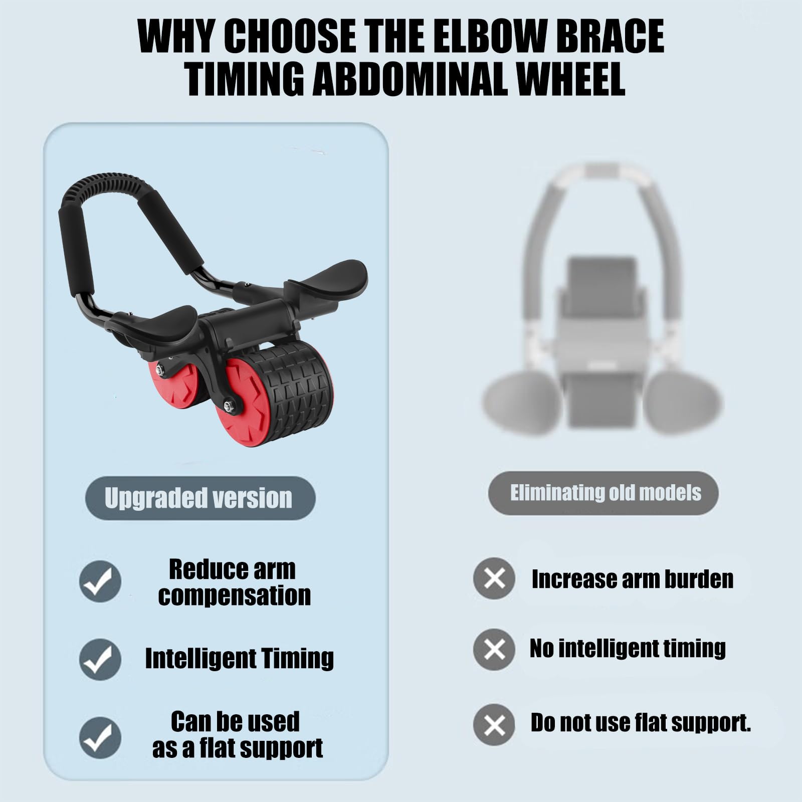Uota Elbow Support Automatic Rebound Abdominal Wheel,Ab Roller for Abdominal Exercise Machine,Abs Workout Equipment,Dolly Core Strengthening Trainer Fitness Belly Training